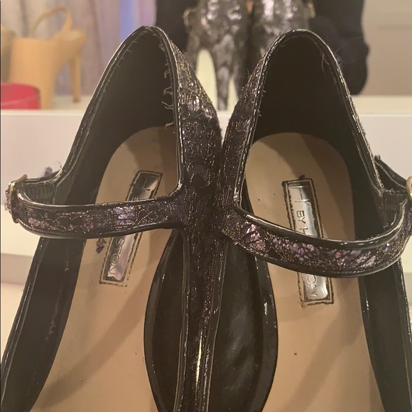 H by Halston | Shoes | H By Halston Silver Shoes With Black Lace ...